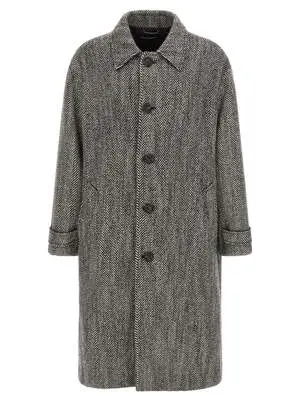 Dolce & Gabbana Chevron' Wool Coat - Multicolor