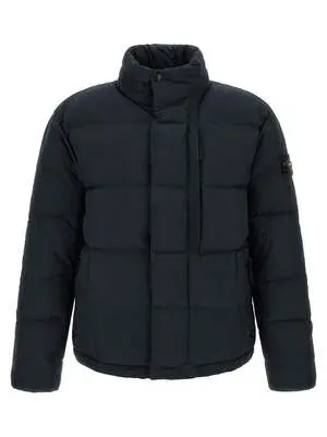 Stone Island Imb Piuma Rds' Down Jacket With Logo Badge - Blue
