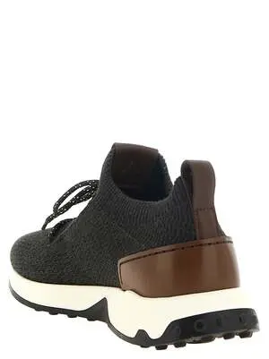 TOD'S Stretch Fabric Sneakers - Gray