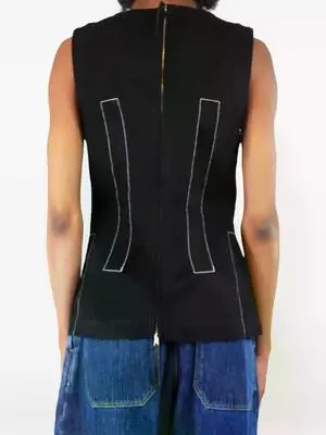 Marni Contrast-stitched Sleeveless Top