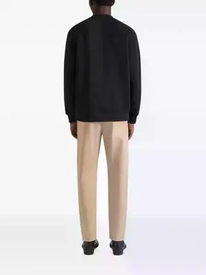 Givenchy Sweatshirt In Fleece With Paris Gros Grain - Black