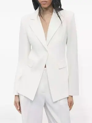 Patrizia Pepe Single-breasted Notched-lapel Jacket - White
