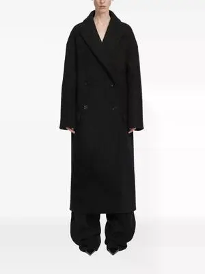 Balenciaga Maxi Stola Double-breasted Coat - Black