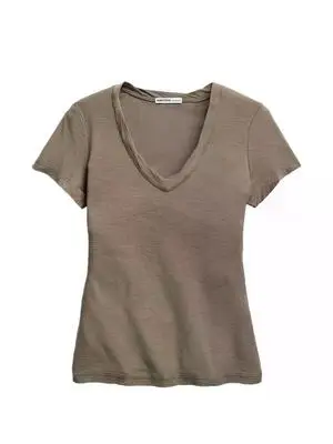 JAMES PERSE Reverse-binding Slub-texture T-shirt - Grey