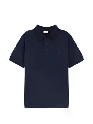 Saint Laurent Cassandre Piqué Polo Shirt - Blue
