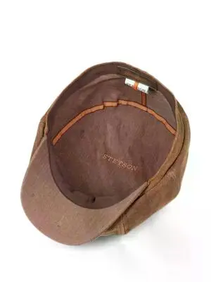 Stetson Panelled Leather Flat Cap