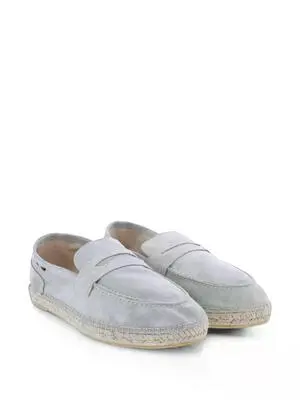 PARIS PUNK Suede Espadrille Loafers - Grey