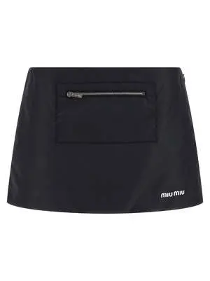 Miu Miu Nylon And Fleece Skirt - Blue
