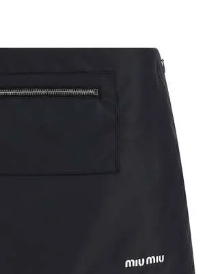 Miu Miu Nylon And Fleece Skirt