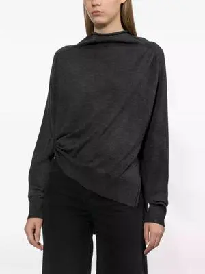 Magda Butrym Knotted Turtleneck Sweater - Grey