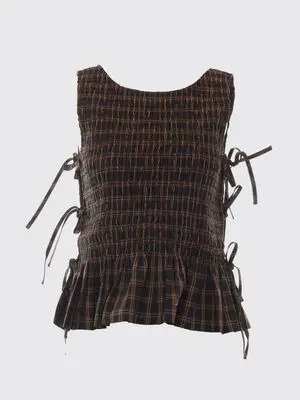 GANNI T-shirt - Brown