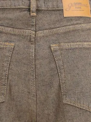 GANNI Lari High-waisted Wide-leg Jeans In Cotton And Hemp Denim