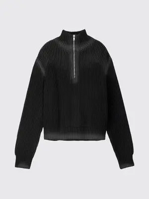 Camper Ribbed Wool Blend Half-zip High Neck Jumper - Black