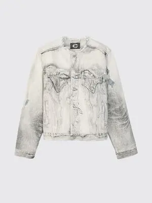 Camper Denim Jacket With Abstract Print And Patch Pockets