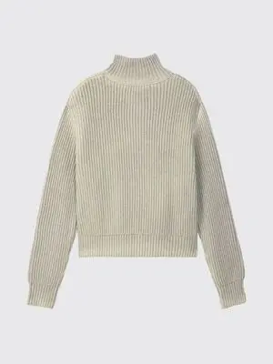 Camper Ribbed Wool Blend Half-zip High Neck Jumper - Grey