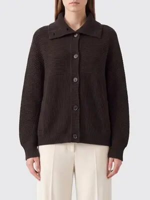 Brunello Cucinelli Pure Cashmere Cardigan With A Sailor Collar - Coffee