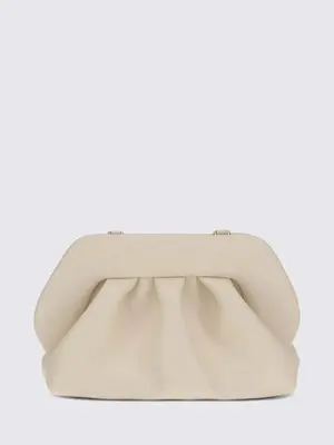 THEMOIRE Bios Clutch In Vegan Leather With Magnetic Closure And Removable Strap - Ecru
