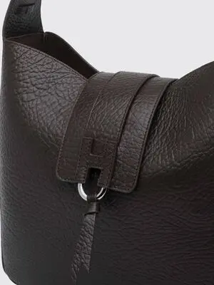 Hogan H01x Grained Calfskin Hobo Bag With Adjustable Handle - Brown
