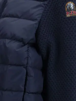 PARAJUMPERS Short Nylon And Wool Down Jacket With Turtleneck Collar And Logo