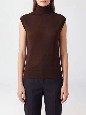 Polo Ralph Lauren Sleeveless 100% Wool Turtleneck Top With A Slim Fit - Brown
