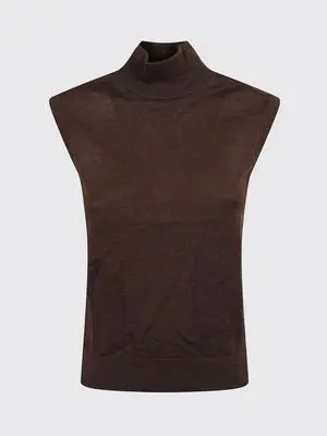 Polo Ralph Lauren Sleeveless 100% Wool Turtleneck Top With A Slim Fit - Brown