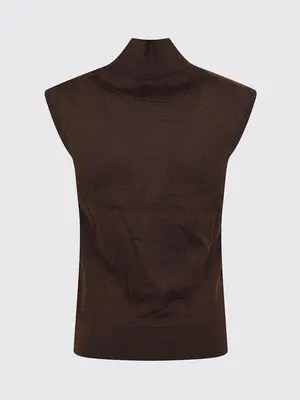 Polo Ralph Lauren Sleeveless 100% Wool Turtleneck Top With A Slim Fit - Brown