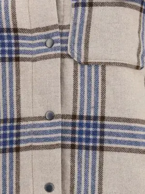 Woolrich Alaska Tartan Wool Blend Overshirt With Flap Pockets