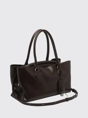 OSOI Shell Brot Smooth Leather Shoulder Bag With Padlock And Removable Strap - Brown