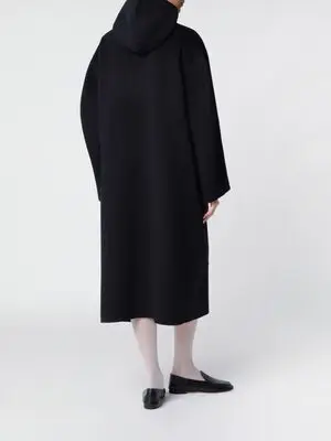 RÓHE Long Duffle Coat In Wool And Cashmere Blend With Padded Hood
