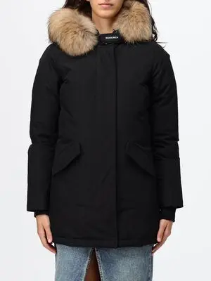 Woolrich Arctic Water-repellent Knee-length Parka With Shearling Hood Black