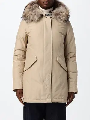 Woolrich Arctic Water-repellent Knee-length Parka With Shearling Hood - Burnt