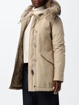 Woolrich Arctic Water-repellent Knee-length Parka With Shearling Hood - Burnt