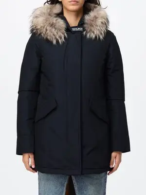 Woolrich Arctic Water-repellent Knee-length Parka With Shearling Hood Navy