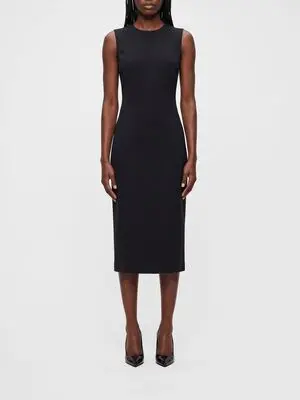 Pinko Off-the-shoulder Wool Sheath Midi Dress