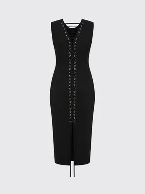 Pinko Off-the-shoulder Wool Sheath Midi Dress