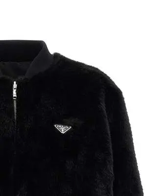 Prada Eco-fur And Re-nylon Reversible Bomber Jacket