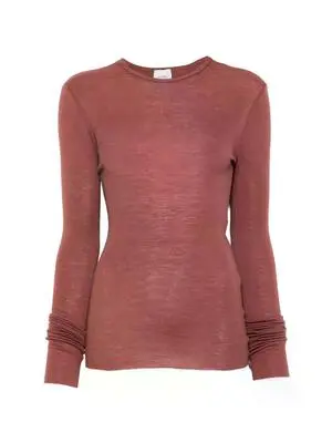 ALYSI Fine-knit Long-sleeve Top - Brown