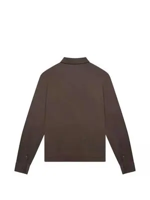 VALENZA Supima Zip-collar Long-sleeve Polo Shirt
