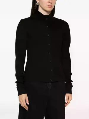 BOBI Ribbed High-neck Cardigan