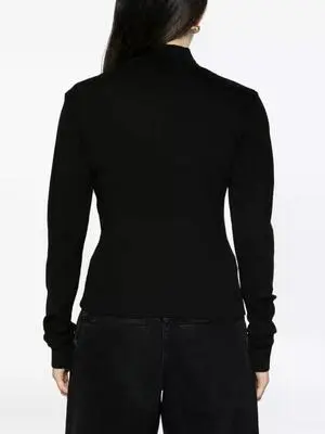 BOBI Ribbed High-neck Cardigan