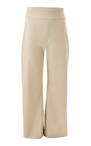 Carolina Herrera Diane Mid-rise Cotton Sateen Wide-leg Pants - Neutral