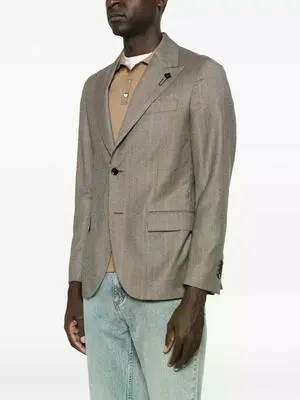 LARDINI Prince Of Wales Check Single-breasted Jacket