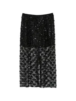 Dixie Sequin-embellished Lace Midi Skirt
