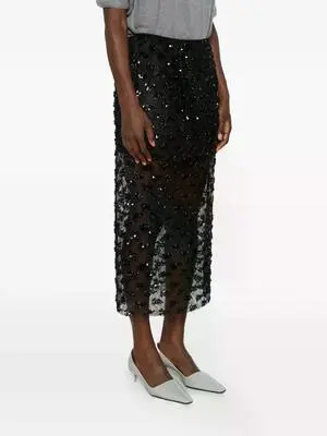 Dixie Sequin-embellished Lace Midi Skirt