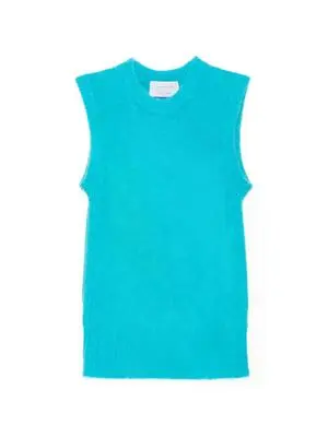 DANIELE FIESOLI Crew Neck Knitted Vest - Blue