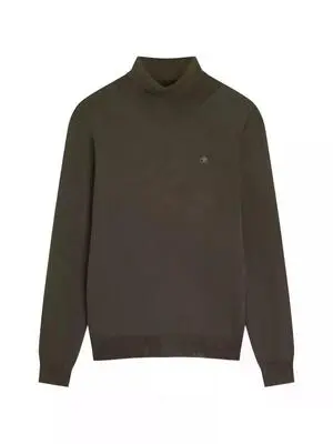 Scotch & Soda Logo-embroidered Roll-neck Sweater - Green