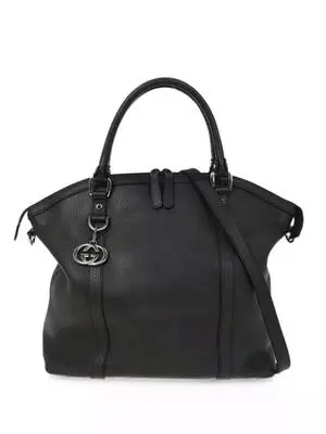 Gucci Logo-charm Pebbled Leather Tote Bag