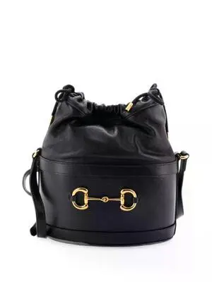 Gucci Horsebit 1955 Crossbody Bag Leather Small Bucket Bag - Black