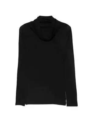 ALYSI Cowl-neck Fine-knit Sweater - Black