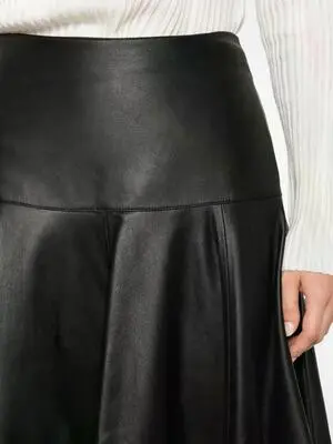 SOLOTRE Pleated A-line Midi Skirt